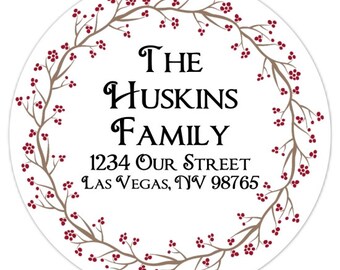 Custom Holiday Round Labels From Santa Stickers 2.5 inch