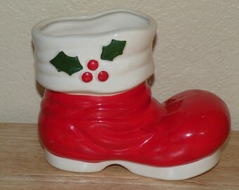 Santa boot vase | Etsy