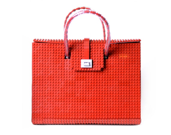 Items similar to The Brick Bag in dark red - 32cm size made entirely of ...