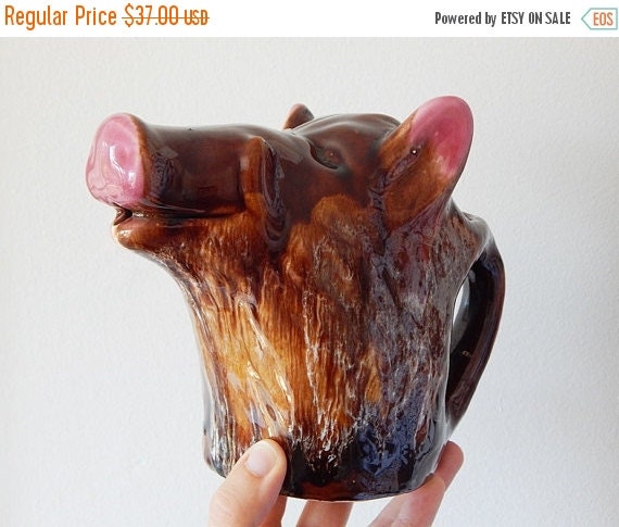 15% OFF SALE boar pitcher vallauris vintage french boar jug – Haute Juice