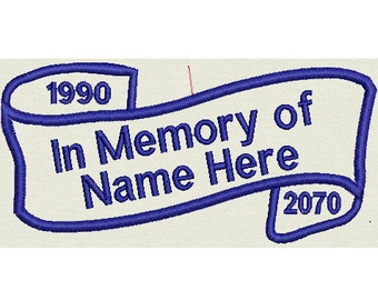 Custom Embroidered Patch In Memory Of by Embroiderybranche