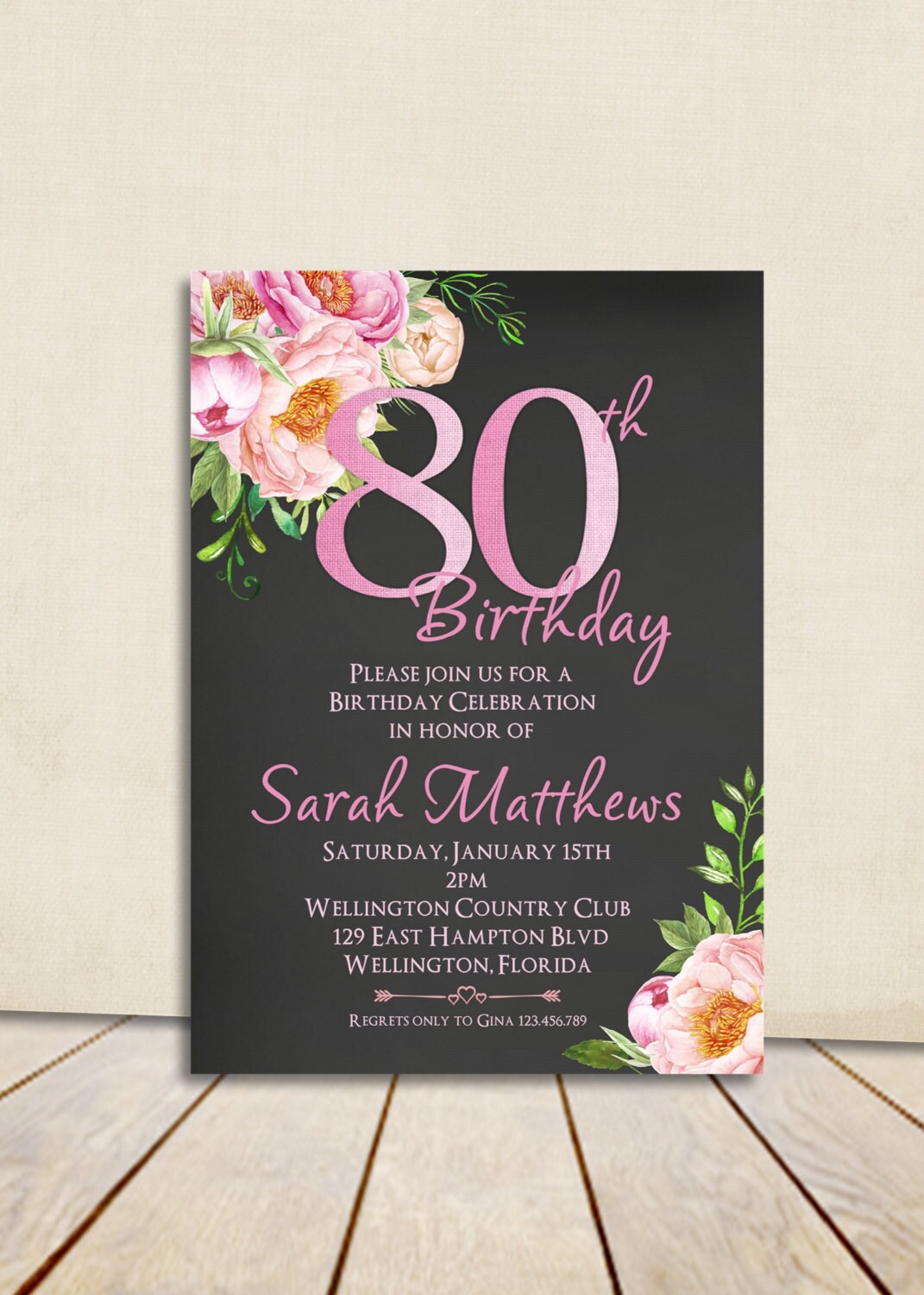 Idea 39 80th Birthday Invitations