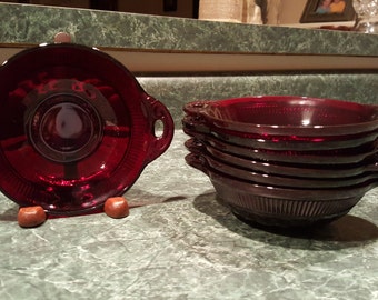 Unique red depression glass related items | Etsy