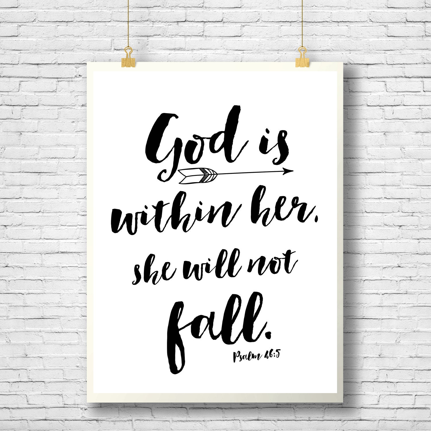 Bible Verse art Psalm 46:5 Scripture printable Scripture