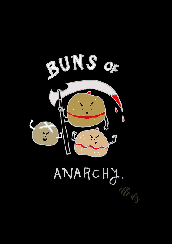 Greeting card Buns of Anarchy carb puns
