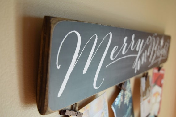 Merry & Bright Merry Mail Christmas Card Holder by BornOnBonn