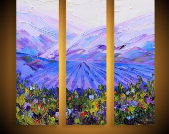 Triptych painting | Etsy