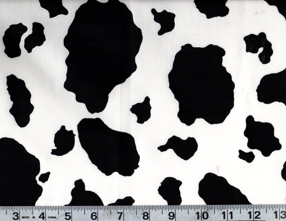 Cow Animal Print Cotton Fabric Animal Skin Print By the Yard