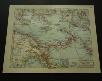 AUSTRALIA old map 1906 very detailed antique map by VintageOldMaps