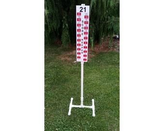 Cornhole Scoreboard Score Keeper Sign Colors RED & WHITE