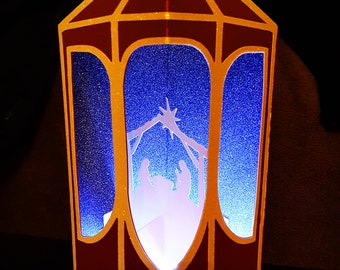 3D SVG PDF Layered Pop up scene card Festive scene