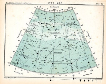 Antique star chart | Etsy