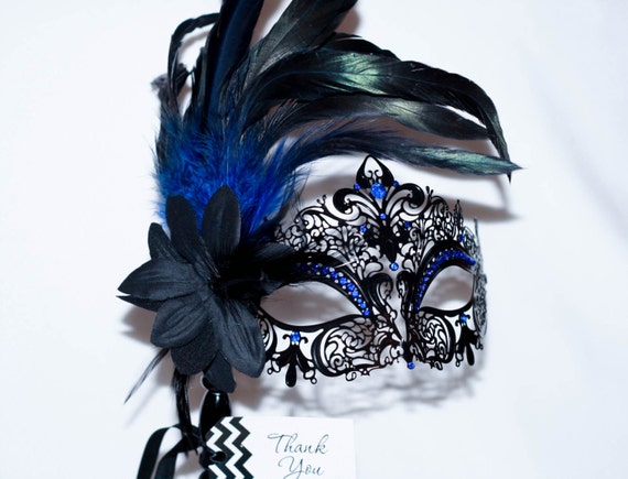 masquerade mask masquerade mask with a stick by Stefanelbeadwork