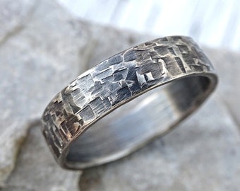 rustic mens ring mens wedding band rustic wedding by CrazyAssJD