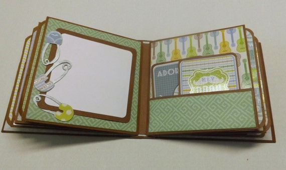 Baby boy mini album baby boy premade scrapbook baby boy