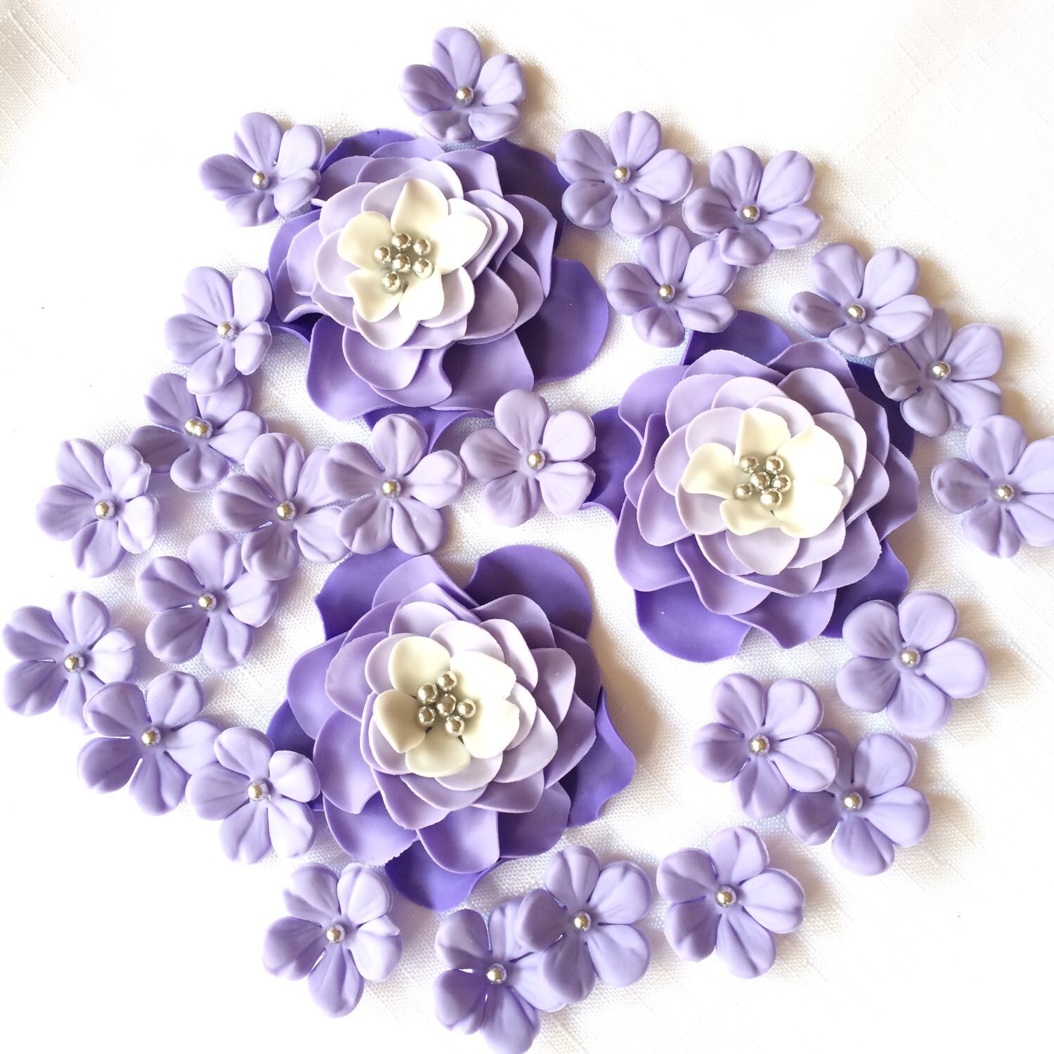 flower cake topper 27pcs wedding cake decorations edible