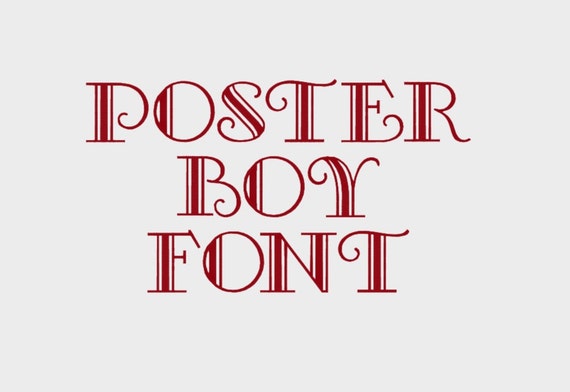 Poster Boy Embroidery Machine Font in 1 2