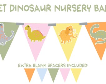 DINOSAUR BANNER Printable Party Banner and by BashandDash on Etsy