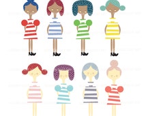 Popular items for cute girls clipart on Etsy