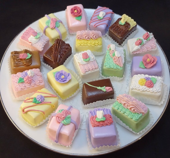 Set of 6 Display Petit Fours Look So Real by MrsOsKitchen on Etsy