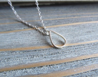 Silver drop necklace | Etsy