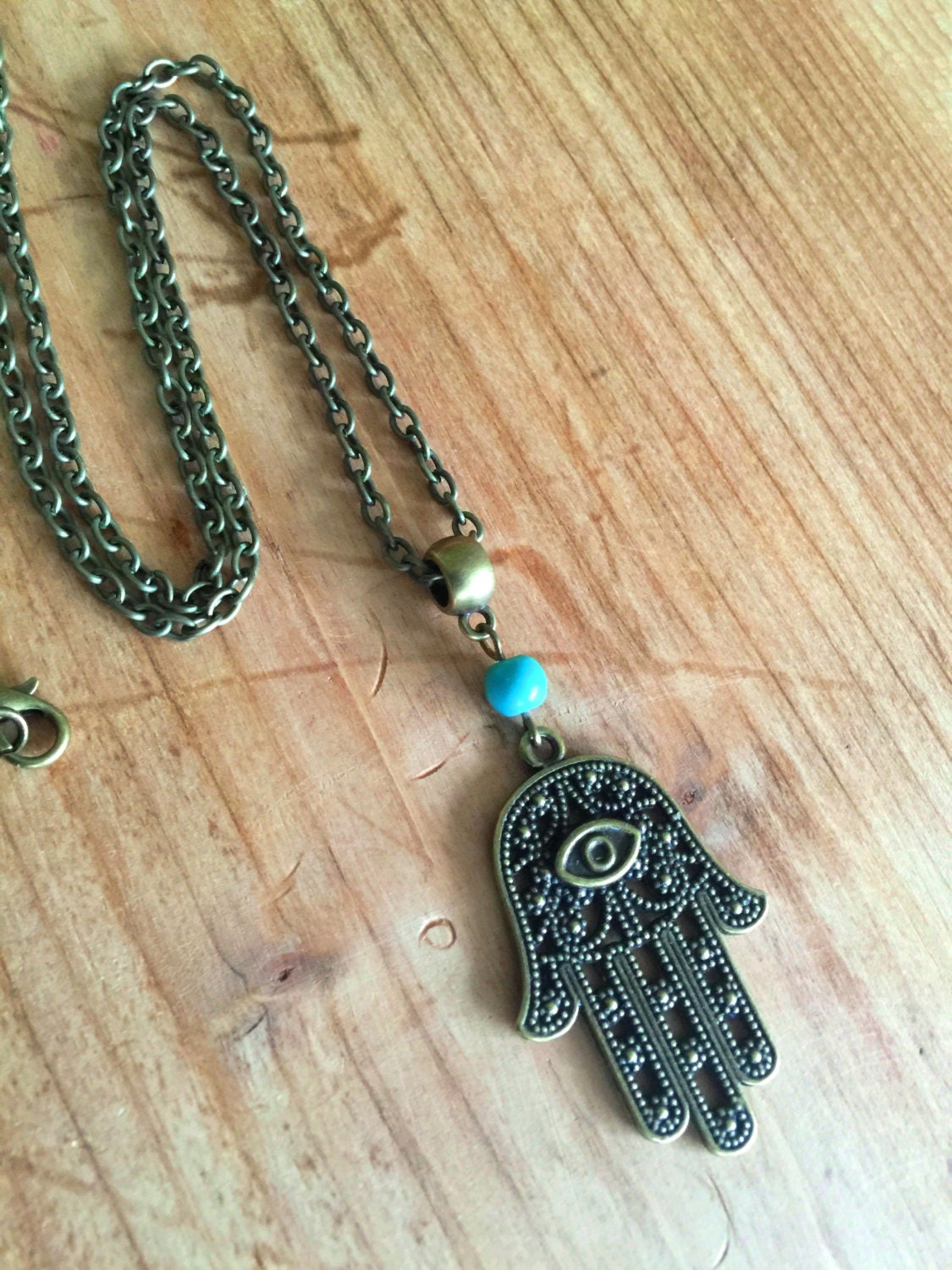 Turquoise Necklace Hamsa Fatima Hand Turquoise Jewellery