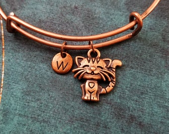 Cat charm bracelet | Etsy