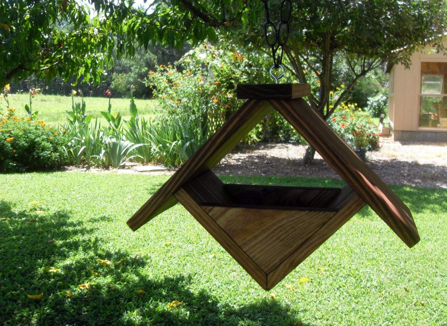 Wood Bird Feeder Stained or Painted your choice of colors