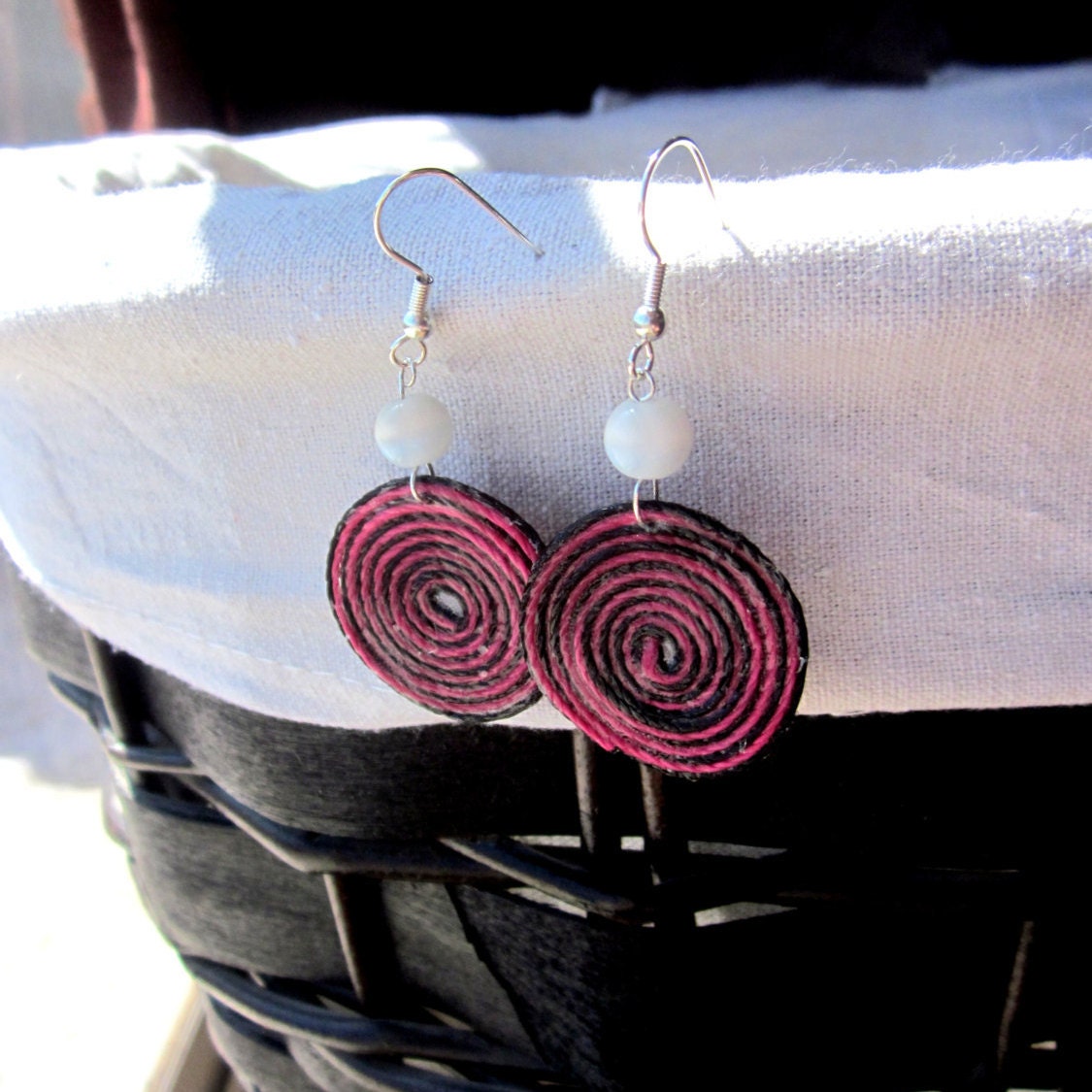 Spiral String Earring Peruvian Style Thread Earring Peruvian