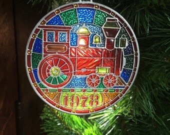 Unique stained glass train related items | Etsy