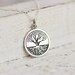 Tree Necklace Sterling Silver Etched Tree with Roots Charm