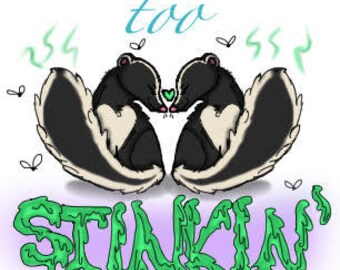 Skunk valentine card | Etsy