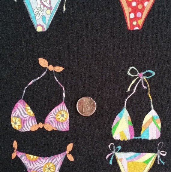 Pt024 Black Fabric Bathing Suits Bikini Fabric Novelty