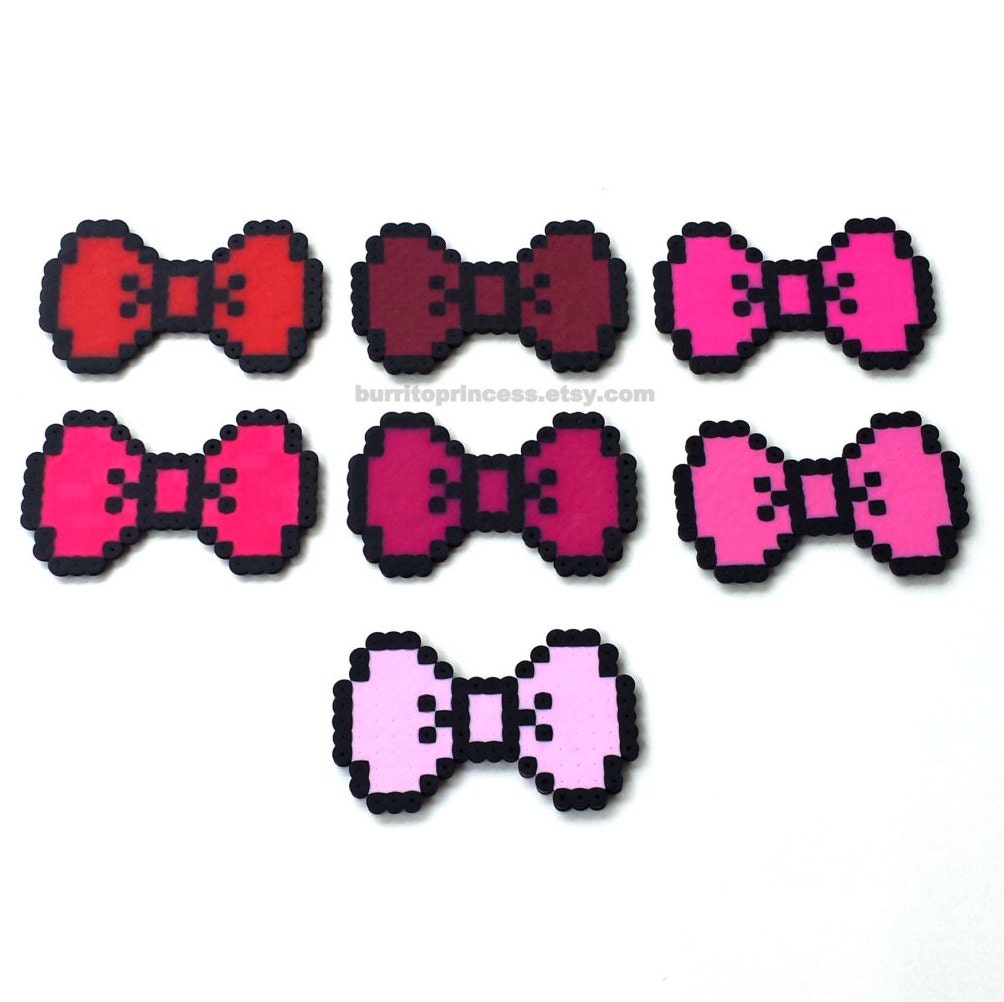 8 Bit Hair Bows 8 Bit Bow Ties Pixel Hair Bows Pixel Bow