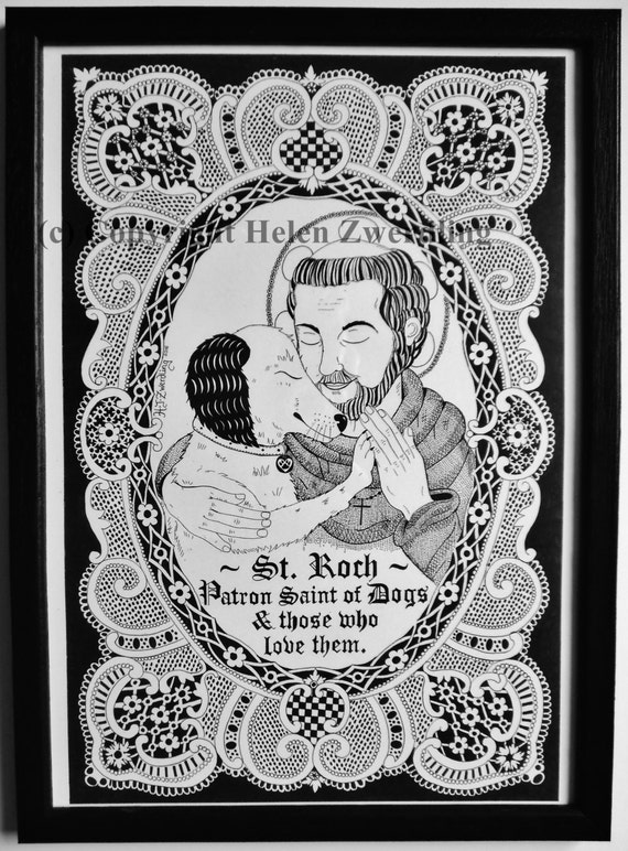 St. Roch Patron St. of Dogs & those who love them a framed