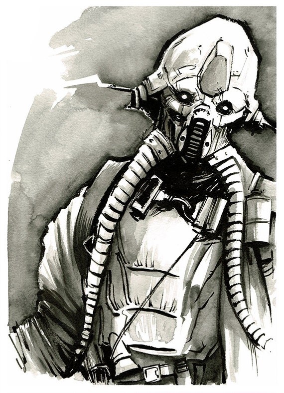 Star Wars Rogue One Benthic Two-Tubes original ink drawing