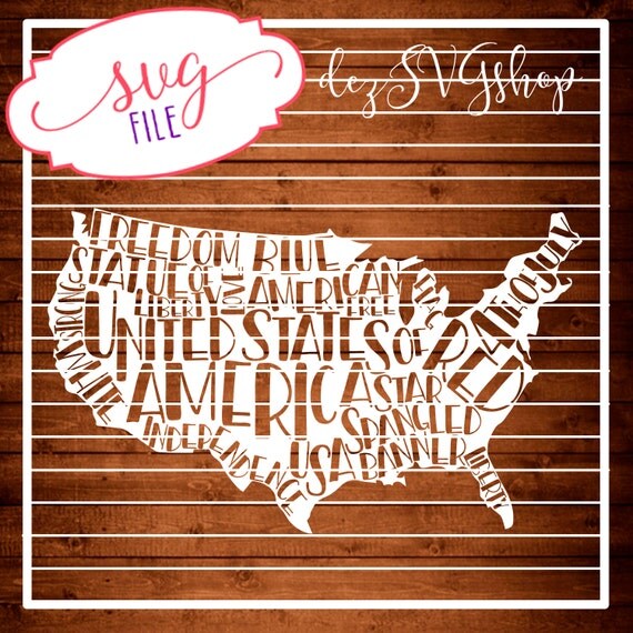 United States of America SVG typography USA Cut by DezSVGShop