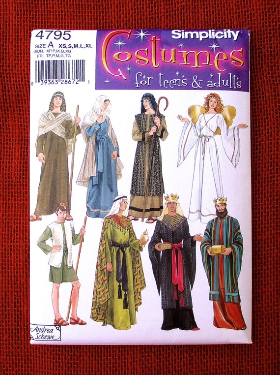 Simplicity Sewing Pattern 4795 Nativity Scene Costumes Angel