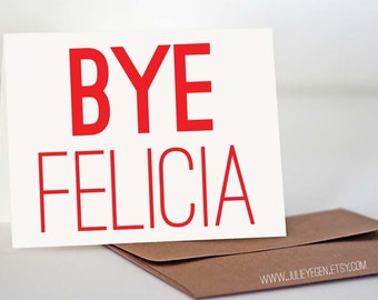 Bye felicia card | Etsy