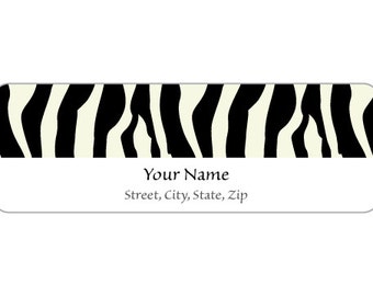 Zebra print labels | Etsy