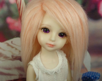 BJD doll fabric fur wig Smoke Yellow wig hair for 1/12 1/8 1/6