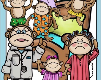 Monkeys jumping bed | Etsy