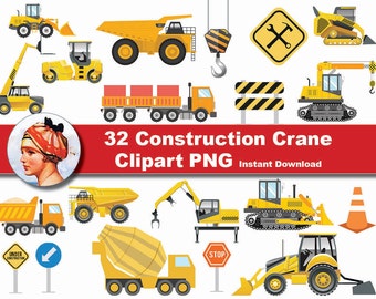 UNDER CONSTRUCTION Digital Clipart Set Imagenes Camiones