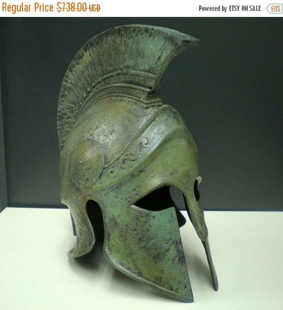 ON SALE Ancient Greek Bronze Helmet freestanding by GreekDemigods