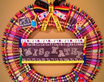 Unique crayon wreath related items | Etsy
