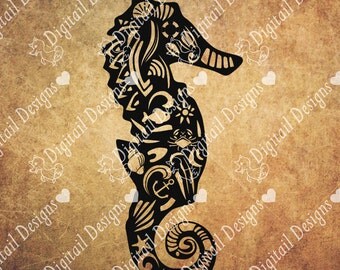 Seahorse silhouette | Etsy