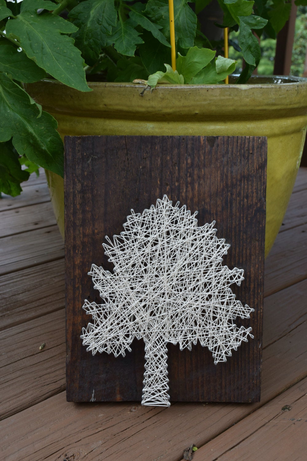 Tree String Art on Reclaimed Wood