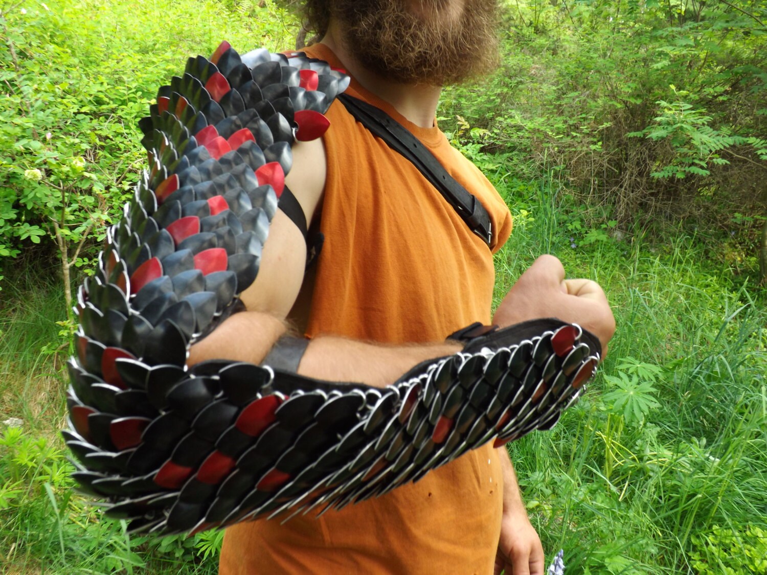Full Arm Scalemaille and Leather Armor Scale and Chainmail