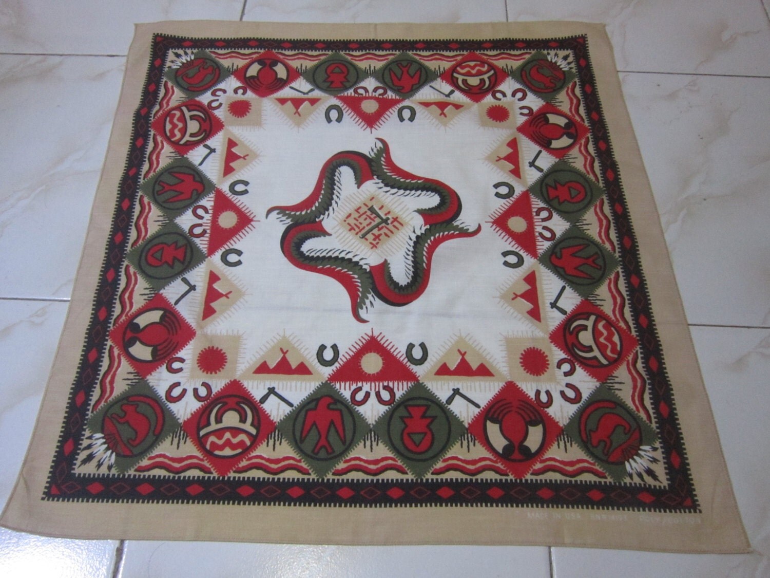 Vintage Native Bandana Navajo Bandana Poly Cotton Made in USA – Haute Juice