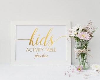 Kid's Table Wedding Sign Kids Activity Table Reception